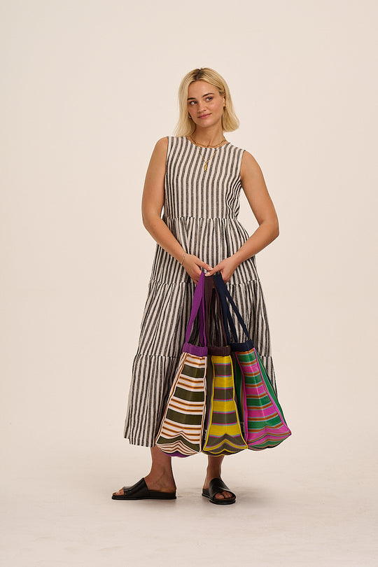 Recycled Striped Nylon Tote Bag – Strong Girls Club | Mutha.Hood