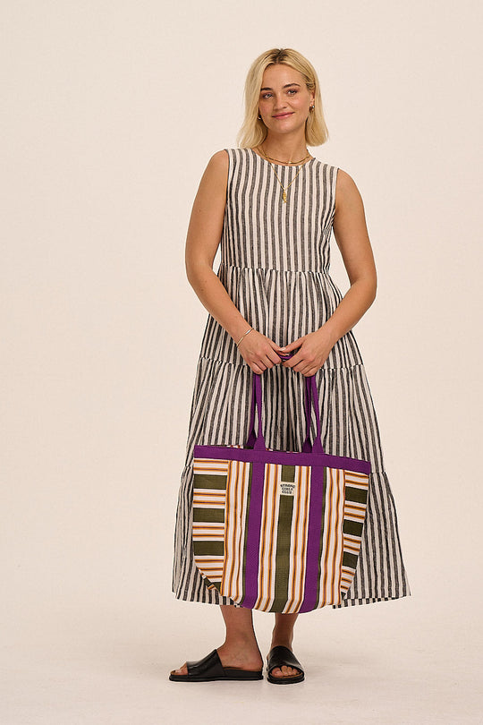 Recycled Striped Nylon Tote Bag – Strong Girls Club | Mutha.Hood